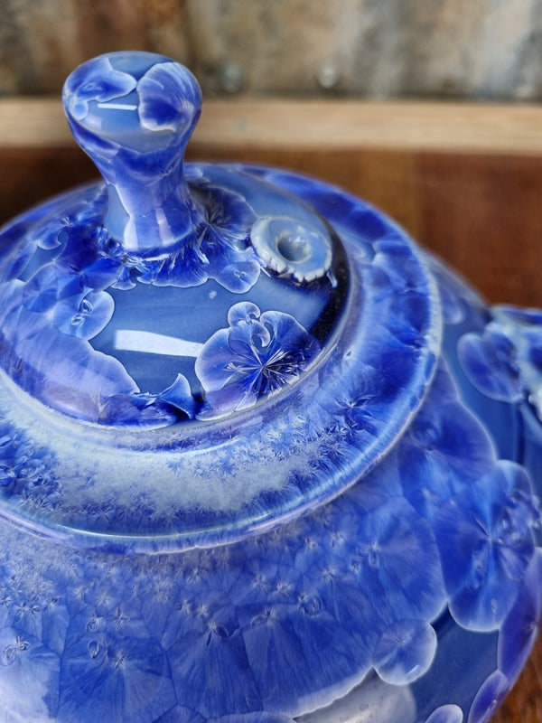 Tea Pot - Crystalline - Blue - Peter Wallace Pottery