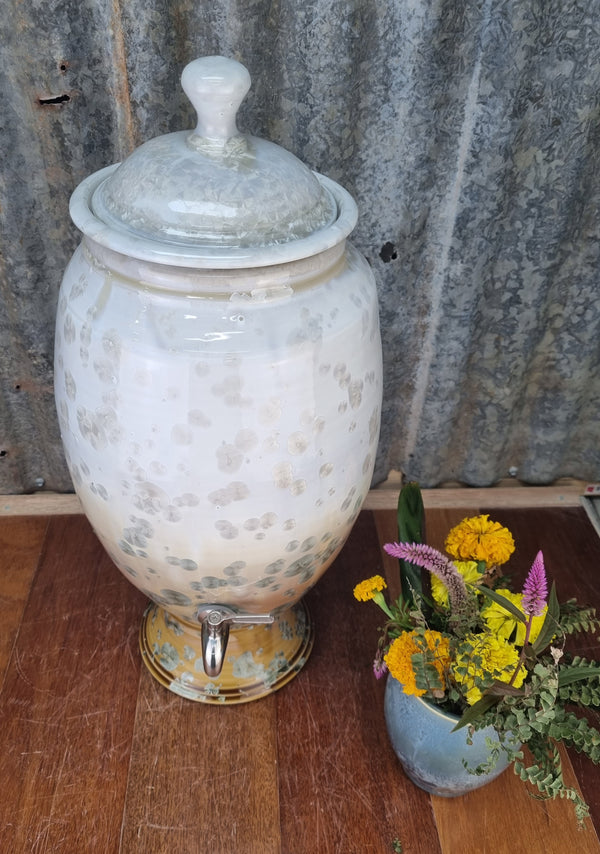 Crystalline Nickle & White Ceramic Water Filter | Peter Wallace Pottery
