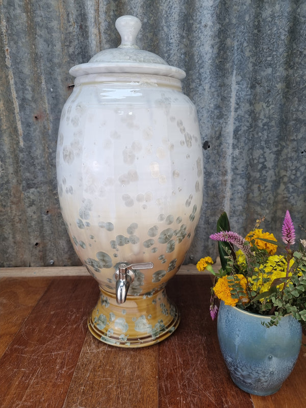 Crystalline Nickle & White Ceramic Water Filter | Peter Wallace Pottery